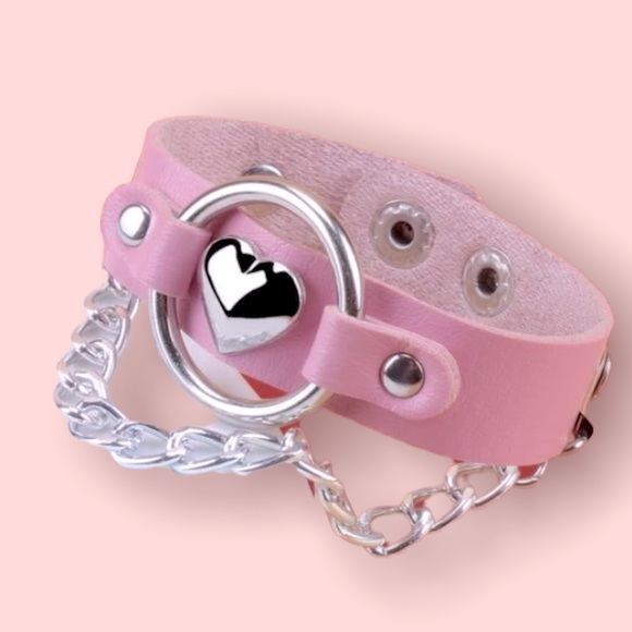 Private Label | Jewelry | New Punk Rock Heart Decor Bracelet Pink ...